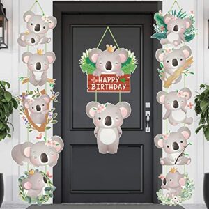 Kaola Birthday Party Decorations Koala Happy Birthday Door Signs Koala Theme Cutouts Banners for Jungle Safari Birthday Party Wild One Party Baby Shower Supplies