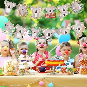 Kaola Birthday Party Decorations Koala Happy Birthday Door Signs Koala Theme Cutouts Banners for Jungle Safari Birthday Party Wild One Party Baby Shower Supplies