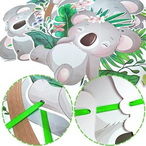 Kaola Birthday Party Decorations Koala Happy Birthday Door Signs Koala Theme Cutouts Banners for Jungle Safari Birthday Party Wild One Party Baby Shower Supplies