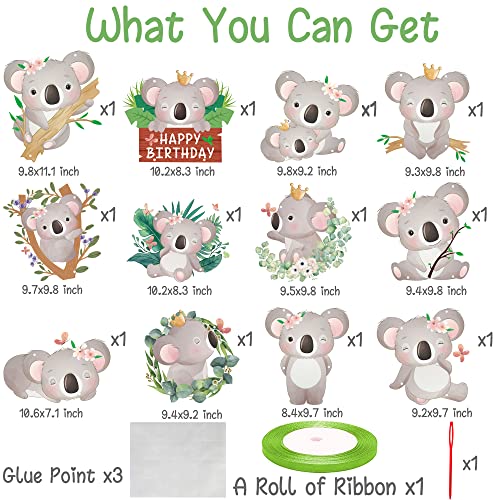 Kaola Birthday Party Decorations Koala Happy Birthday Door Signs Koala Theme Cutouts Banners for Jungle Safari Birthday Party Wild One Party Baby Shower Supplies