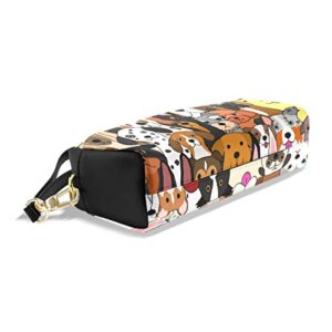 ALAZA Cute Pencil Case Cute Doodle Dog Print Animal Pen Cases Organizer PU Leather Comestic Makeup Bag Make up Pouch, Back to School Gifts