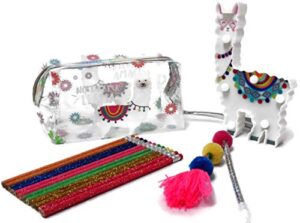 llama light pencil case pen pencils gift set