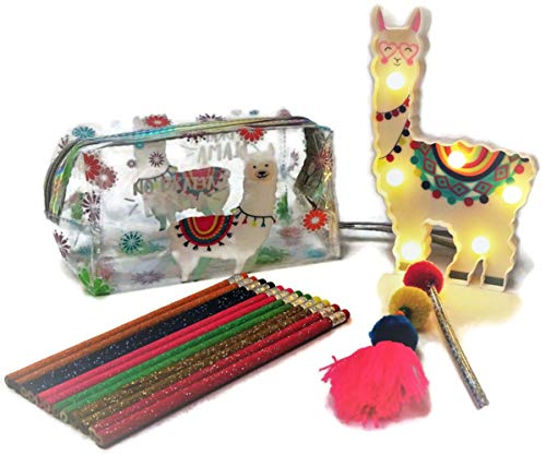 Llama Light Pencil Case Pen Pencils Gift Set