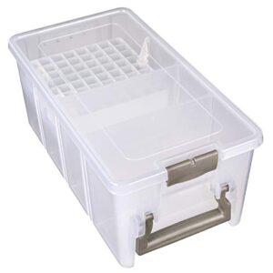 ArtBin Art Bin 6925AA Semi Satchel & ArtBin 6934AB Satchel with Marker Tray, Art & Craft Organizer, [1] Plastic Storage Case, Clear, 15.25 x 8 x 6.25, Translucent