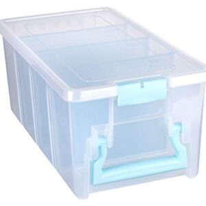 ArtBin Art Bin 6925AA Semi Satchel & ArtBin 6934AB Satchel with Marker Tray, Art & Craft Organizer, [1] Plastic Storage Case, Clear, 15.25 x 8 x 6.25, Translucent