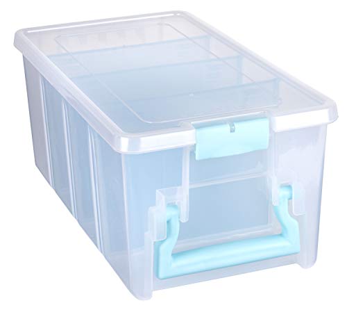 ArtBin Art Bin 6925AA Semi Satchel & ArtBin 6934AB Satchel with Marker Tray, Art & Craft Organizer, [1] Plastic Storage Case, Clear, 15.25 x 8 x 6.25, Translucent