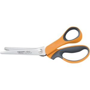 fiskars softgrip pinking shears (8″), 8 inch, steel and orange