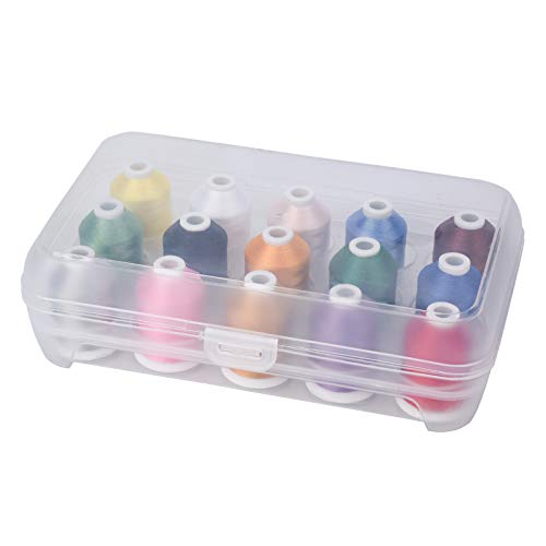 Simthread Storage Box/Organizer/Case Stackable Clear 10 Options for Holding Home Embroidery & Sewing Thread and Other Embroidery Sewing Crafts (Case for Holding 15 Spools)