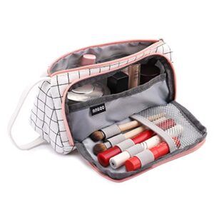 Pencil Case, Yloves Big Capacity Pen Pencil Bag Pouch Box Organizer Holder with 2 PCS Index Tabs for School Office (White Plaid)