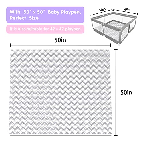 Playpen Mat,50x50 Play Mat for Playpen，Thick Baby Mat for Floor Crawling,Non Slip Baby Playpen Mat for Play 50×50 Inches Baby Floor Mat for Babies Toddler，Travel Play Mat for Baby，Baby Play Tent Mat.