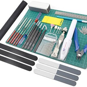 BXQINLENX Professional 33 PCS Gundam Model Tools Kit Modeler Basic Tools Craft Set Hobby Building Tools Kit for Gundam Car Model Building Repairing and Fixing (J)