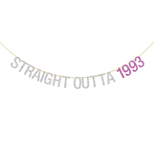 Deloklte Straight Outta 1993 Banner - Happy 30th Birthday Party Decoration for Women - Cheers to 30 Years, Fabulous Since 1993 Birthday Party Banner Photo Booth Props