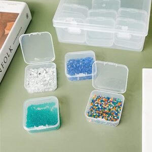 24 Pcs Small Bead Organizer, Dveda Clear Bead Storage Containers Plastic Storage Case with 2Pcs Rectangle Clear Craft Supply Cases for Small Beads Seed Storage