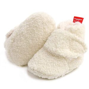 kidsun newborn infant baby boys girls fleece booties stay on socks soft shoes non skid winter warm christmas slippers