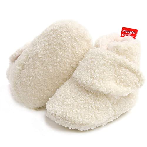 KIDSUN Newborn Infant Baby Boys Girls Fleece Booties Stay On Socks Soft Shoes Non Skid Winter Warm Christmas Slippers