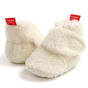 KIDSUN Newborn Infant Baby Boys Girls Fleece Booties Stay On Socks Soft Shoes Non Skid Winter Warm Christmas Slippers