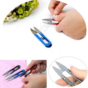 UCEC 12Pcs U Sewing Scissors Clippers, Embroidery Thrum Yarn Fishing Thread Beading Cutter, Mini Small Snips Trimming Nipper, Great for Stitch,DIY Supplies