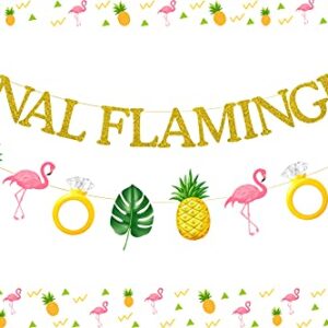 Bachelorette Party Decorations Final Flamingle Banner Pineapple Flamingo Ring Garland for Women's Hawaii Tropical Backdrop Summer Party Supplies