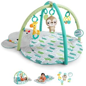 bright starts hug ‘n cuddle activity gym & playmat with take-along toys