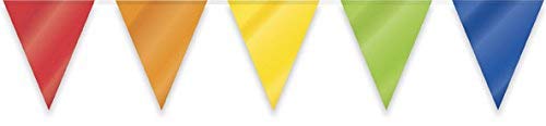 Unique Party Decoration Giant Plastic Rainbow Pennant Banner, 32.8', Multicolor