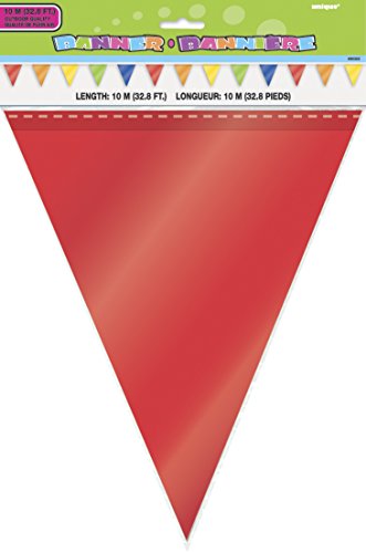 Unique Party Decoration Giant Plastic Rainbow Pennant Banner, 32.8', Multicolor