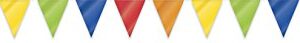 Unique Party Decoration Giant Plastic Rainbow Pennant Banner, 32.8', Multicolor