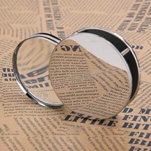 portable magnifier foldable round 20x magnifying glass with metal protective case,pocket handheld magnifier loupe lens for reading inspection science diamonds