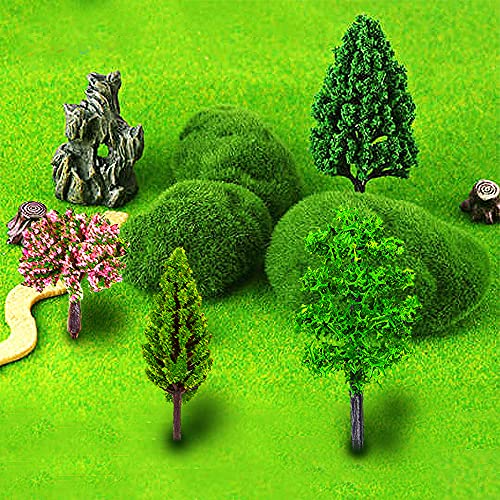 70pcs Mini Model Trees Mixed Miniature Trees Model Train Scenery Artificial Wargame Trees Model Railroad Scenery Diorama Supplies for DIY Scenery Landscape