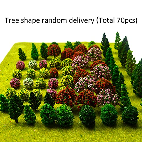 70pcs Mini Model Trees Mixed Miniature Trees Model Train Scenery Artificial Wargame Trees Model Railroad Scenery Diorama Supplies for DIY Scenery Landscape