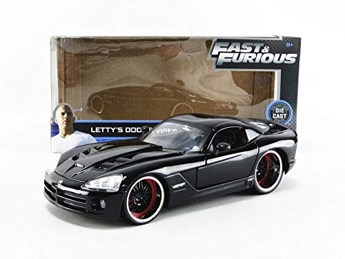 Fast & Furious 1:24 Letty's Dodge Viper SRT10 Die-Cast Car, Toys for Kids and Adults