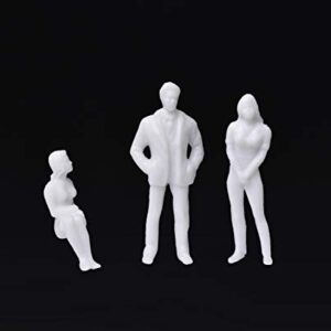 DS. DISTINCTIVE STYLE Unpainted Figures 1:50 Scale 100 Pieces Assorted Poses Miniature People for Architectural Layout Project O Scale Model Trains Railroads Home Bonsai Decor