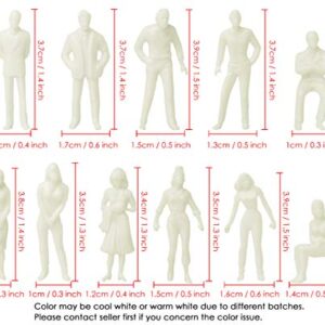 DS. DISTINCTIVE STYLE Unpainted Figures 1:50 Scale 100 Pieces Assorted Poses Miniature People for Architectural Layout Project O Scale Model Trains Railroads Home Bonsai Decor