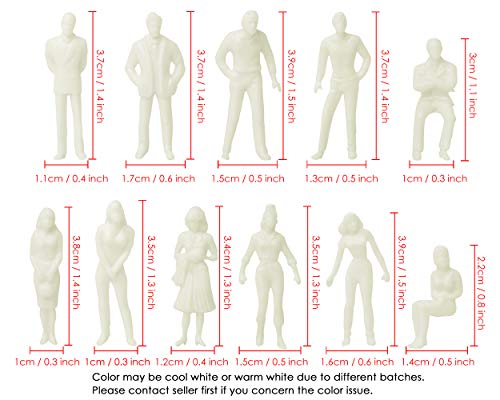 DS. DISTINCTIVE STYLE Unpainted Figures 1:50 Scale 100 Pieces Assorted Poses Miniature People for Architectural Layout Project O Scale Model Trains Railroads Home Bonsai Decor