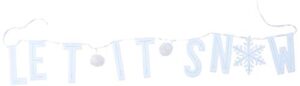 let it snow felt banner decoration -5.2″, white, 1 pc.