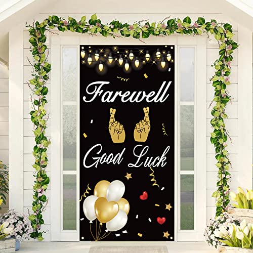 Labakita Farewell Good Luck Door Banner, Farewell Party Decorations, Going Away Party / Retirement / Graduation / Moving / Job Changing Party Decorations, Black