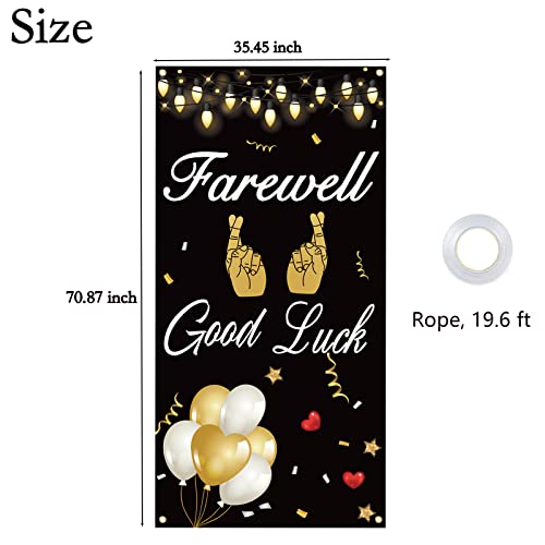 Labakita Farewell Good Luck Door Banner, Farewell Party Decorations, Going Away Party / Retirement / Graduation / Moving / Job Changing Party Decorations, Black