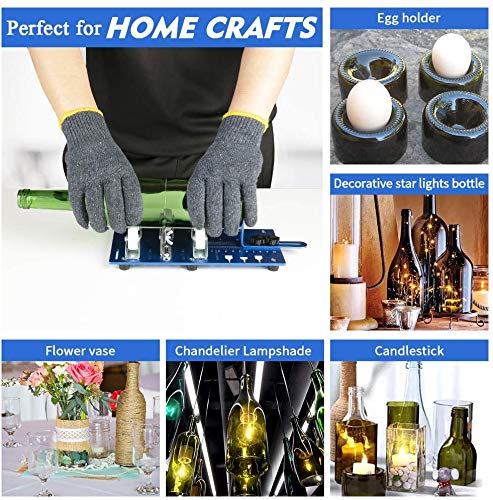 Glass Bottle Cutter Upgraded Bottle Cutting Machine for Cutting Round, Oval Bottles, Home Craft DIY Glass Cutter Bundle Tools for Cutting Wine, Beer, Whiskey, Champagne - Complete Accessories Tool Kit