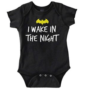 brisco brands i wake in the night superhero bat baby romper boys or girls