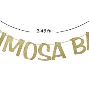 Mimosa Bar Sign Banner Gold Glitter Decorations for Bridal Shower Champagne Brunch Baby Shower Wedding Engagement Birthday Party Graduation Fiesta