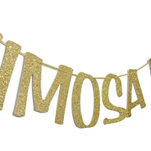 Mimosa Bar Sign Banner Gold Glitter Decorations for Bridal Shower Champagne Brunch Baby Shower Wedding Engagement Birthday Party Graduation Fiesta