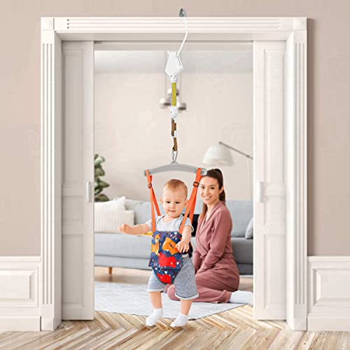 Door Jumper for Baby Swing Jumper, Adjustable Johnny Jumper w Seat, Baby Doorway Jumper Set Great for Baby Exerciser, Durable Door Clamp Bumper Jumper for 6-24 Months Toddler Infant