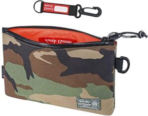 rough enough aesthetic pencil case organizer for adult with zipper cordura camo