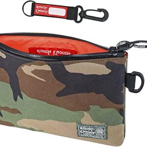 Rough Enough Aesthetic Pencil Case Organizer for Adult with Zipper Cordura Camo