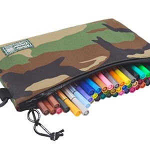 Rough Enough Aesthetic Pencil Case Organizer for Adult with Zipper Cordura Camo