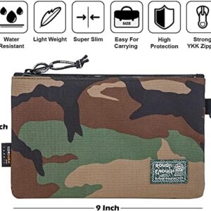 Rough Enough Aesthetic Pencil Case Organizer for Adult with Zipper Cordura Camo