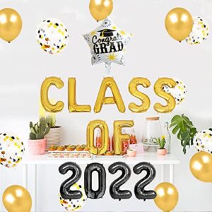 Geloar Class of 2022 Balloons Banner, Class of 2022 Balloons Congratulations Grad Sign Graduate Party Supplies Decoration High School Graduation College Nurse Law School Set of 24 PCS