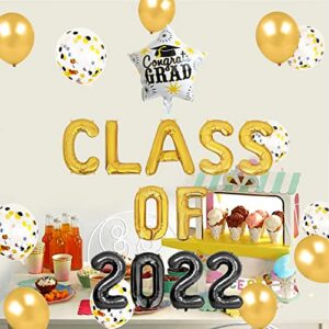 Geloar Class of 2022 Balloons Banner, Class of 2022 Balloons Congratulations Grad Sign Graduate Party Supplies Decoration High School Graduation College Nurse Law School Set of 24 PCS