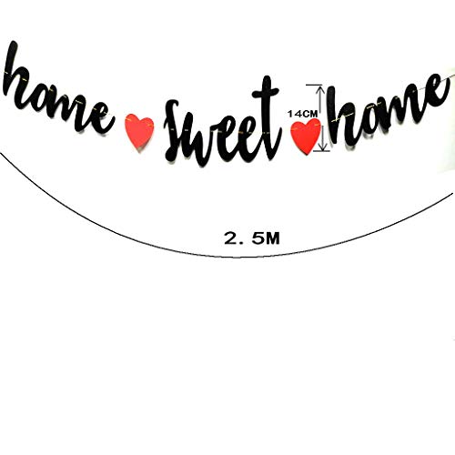 Home Sweet Home Black Glitter Hanging Sign Banner- Welcome Back Sweet Home Banner, Home from War Banner, Military Welcome Back Sweet Home Banner