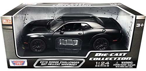 2018 Challenger SRT Hellcat Widebody Matt Black Die-Cast Collection Series 1/24 Diecast Model Car by Motormax 79350