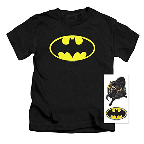 Juvenile Batman Classic Logo T Shirt & Stickers (2T) Black